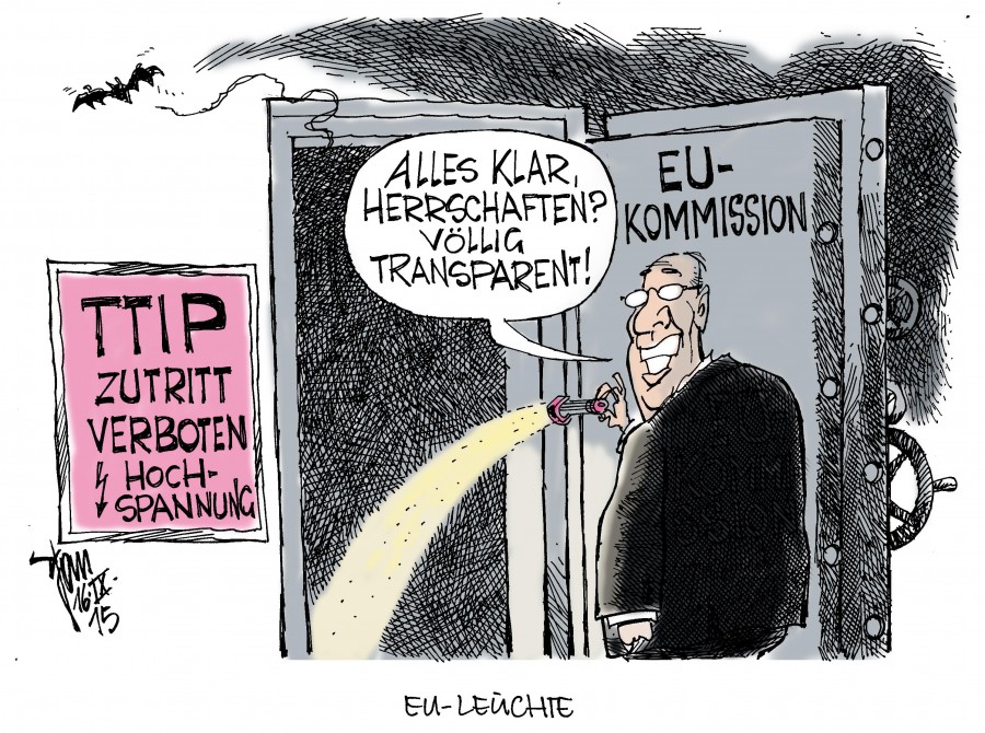 Aktuelle Karikaturen: EU-Kommission informiert über TTIP